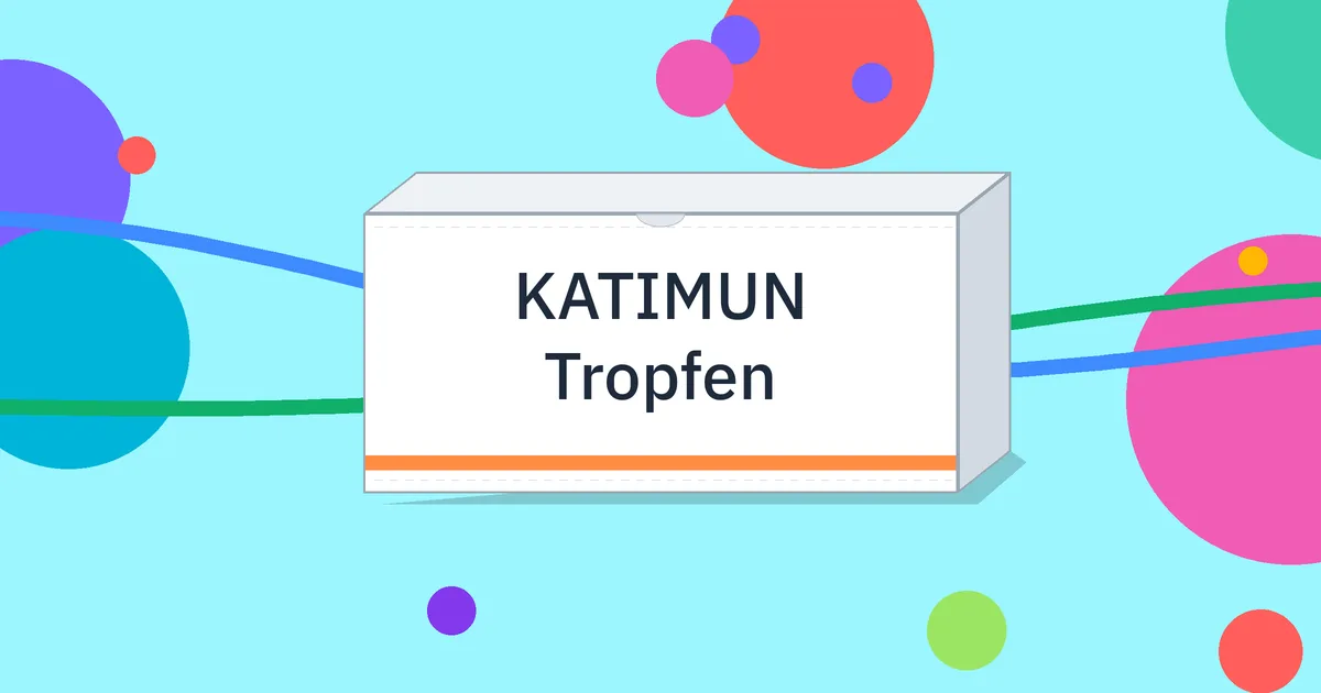 Symbolbild: Packung mit der Aufschrift KATIMUN Tropfen (PZN 07374086) – Verfügbarkeit und Bezug in Apotheken in Frankfurt am Main