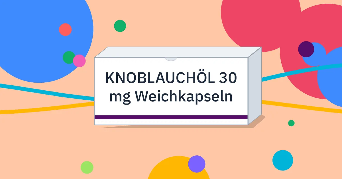 Symbolbild: Packung mit der Aufschrift KNOBLAUCHÖL 30 mg Weichkapseln (PZN 18753326) – Verfügbarkeit und Bezug in Apotheken in Frankfurt am Main