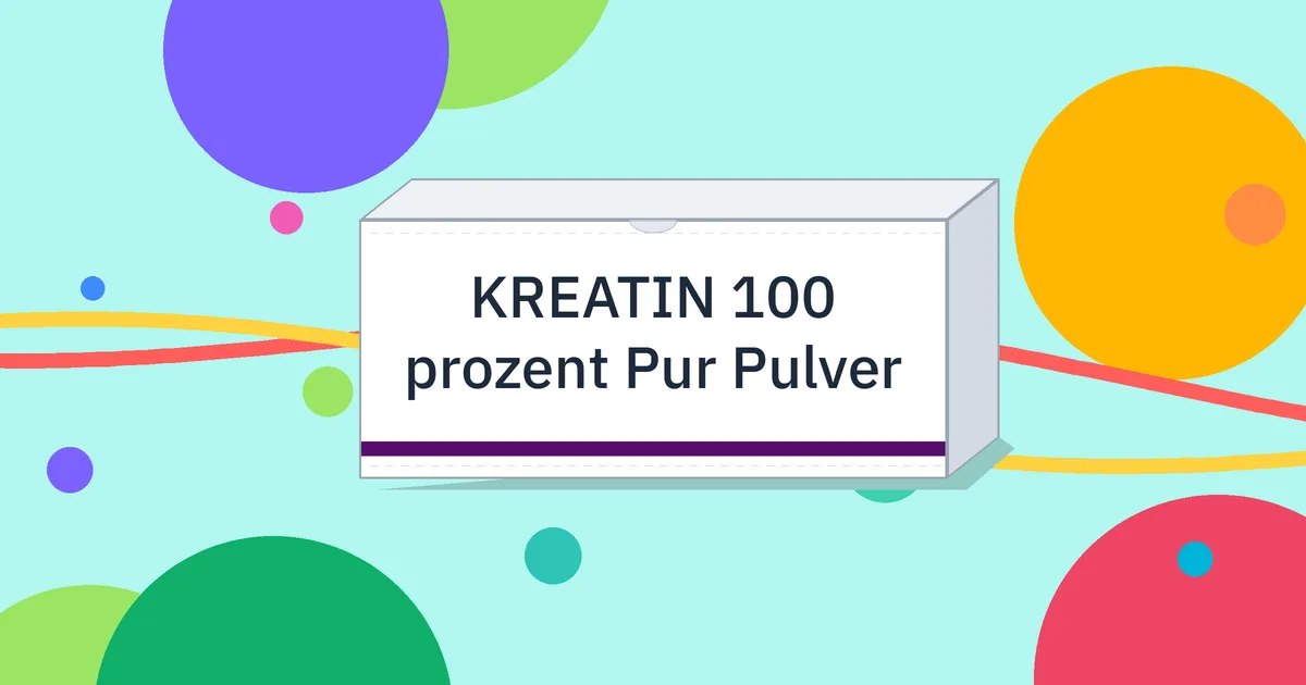 Symbolbild: Packung mit der Aufschrift KREATIN 100 prozent Pur Pulver (PZN 01498350) – Verfügbarkeit und Bezug in Apotheken in Frankfurt am Main