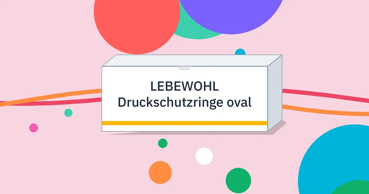Symbolbild: Packung mit der Aufschrift LEBEWOHL Druckschutzringe oval (PZN 00620398) – Verfügbarkeit und Bezug in Apotheken in Frankfurt am Main