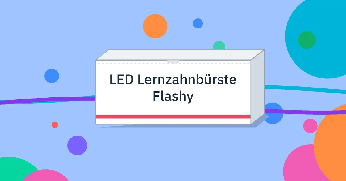 Symbolbild: Packung mit der Aufschrift LED Lernzahnbürste Flashy (PZN 09742536) – Verfügbarkeit und Bezug in Apotheken in Frankfurt am Main