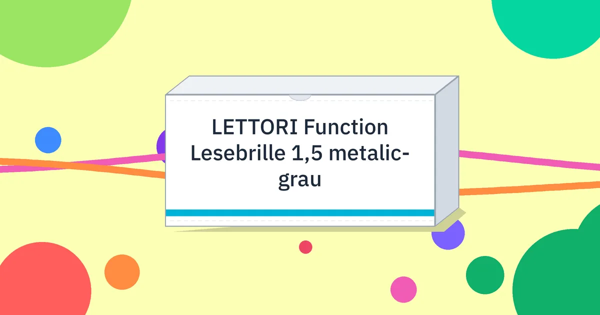 Symbolbild: Packung mit der Aufschrift LETTORI Function Lesebrille 1,5 metalic-grau (PZN 11056736) – Verfügbarkeit und Bezug in Apotheken in Frankfurt am Main