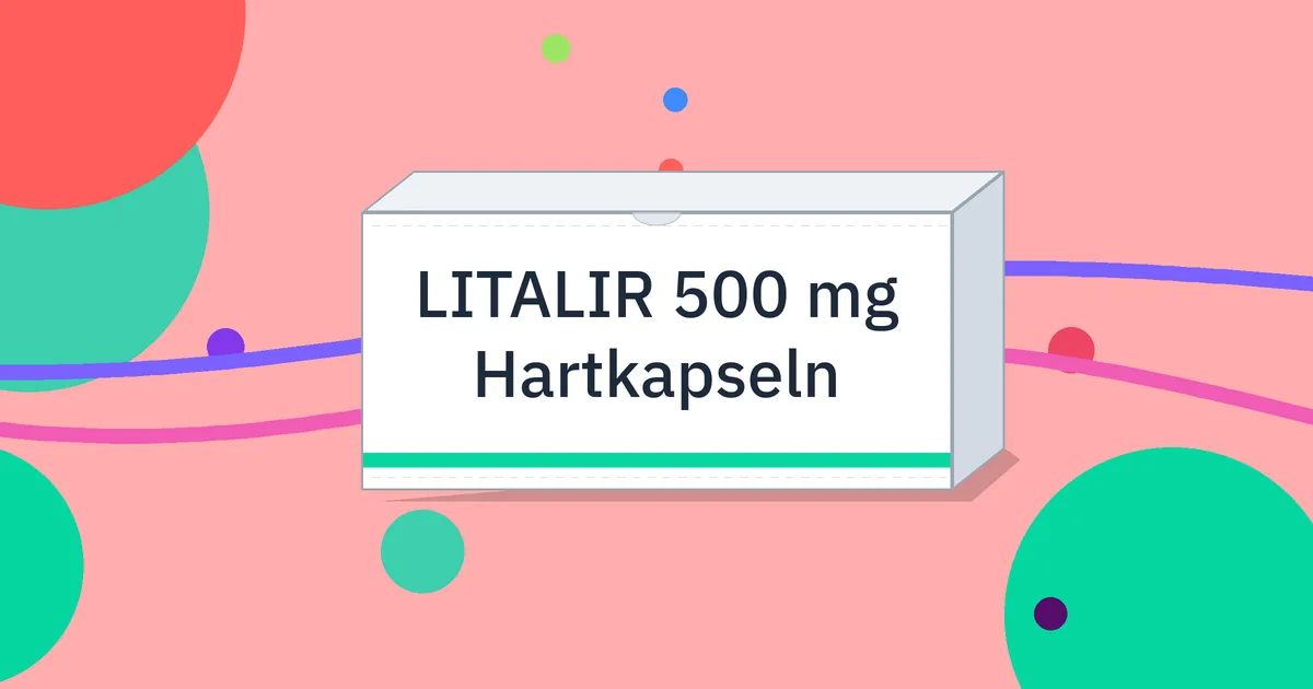 Symbolbild: Packung mit der Aufschrift LITALIR 500 mg Hartkapseln (PZN 00945692) – Verfügbarkeit und Bezug in Apotheken in Frankfurt am Main