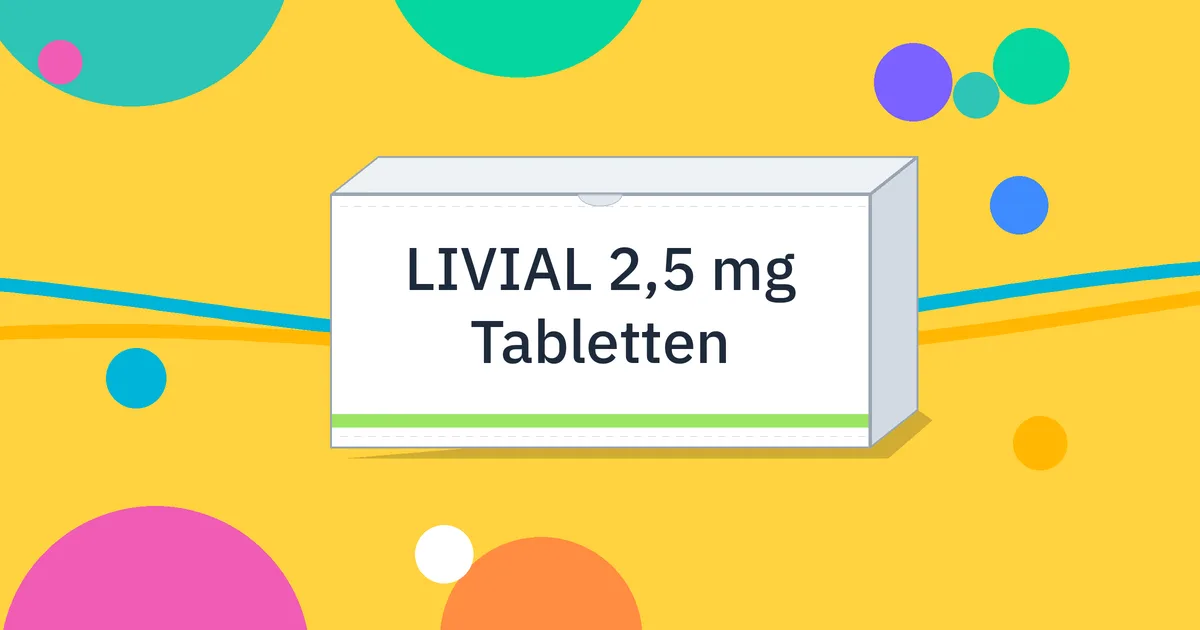 Symbolbild: Packung mit der Aufschrift LIVIAL 2,5 mg Tabletten (PZN 17448087) – Verfügbarkeit und Bezug in Apotheken in Frankfurt am Main