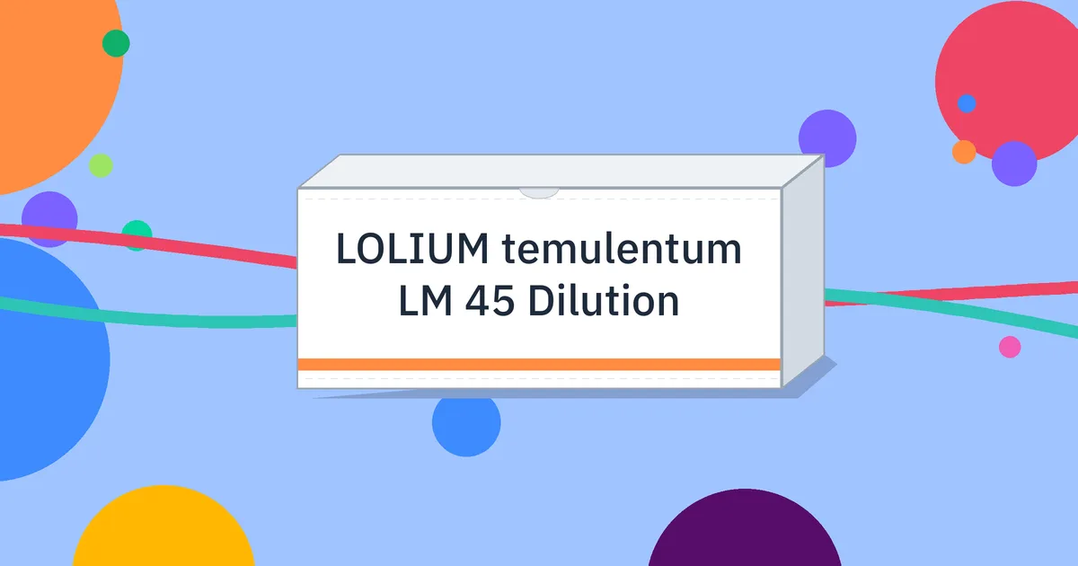 Symbolbild: Packung mit der Aufschrift LOLIUM temulentum LM 45 Dilution (PZN 13535470) – Verfügbarkeit und Bezug in Apotheken in Frankfurt am Main
