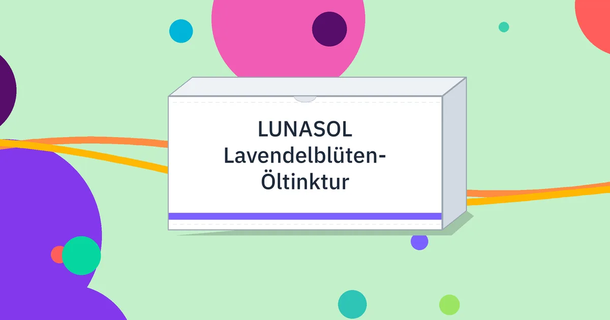 Symbolbild: Packung mit der Aufschrift LUNASOL Lavendelblüten-Öltinktur (PZN 19755741) – Verfügbarkeit und Bezug in Apotheken in Frankfurt am Main