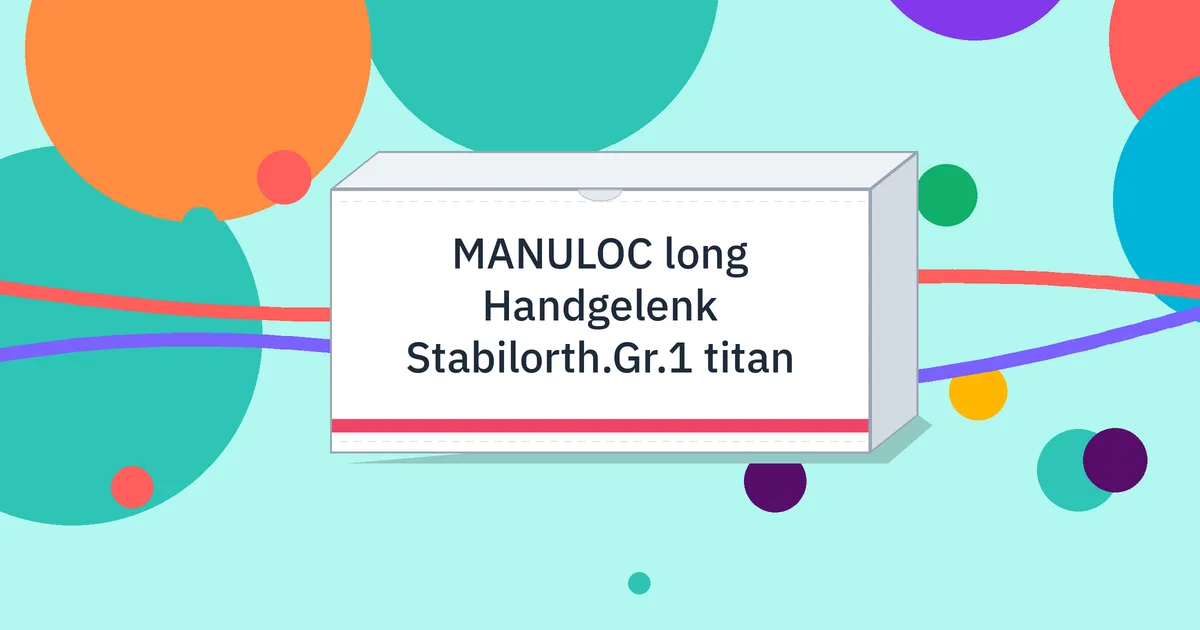 Symbolbild: Packung mit der Aufschrift MANULOC long Handgelenk Stabilorth.Gr.1 titan (PZN 11028289) – Verfügbarkeit und Bezug in Apotheken in Frankfurt am Main