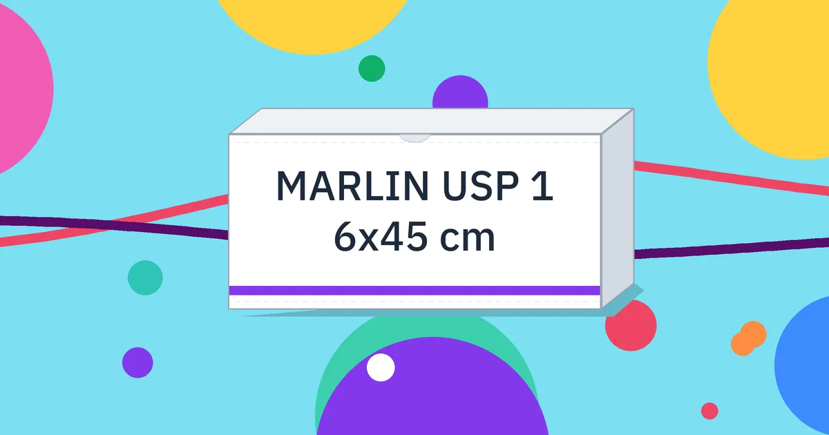 Symbolbild: Packung mit der Aufschrift MARLIN USP 1 6x45 cm (PZN 07327425) – Verfügbarkeit und Bezug in Apotheken in Frankfurt am Main
