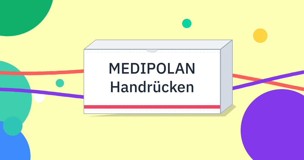 Symbolbild: Packung mit der Aufschrift MEDIPOLAN Handrücken (PZN 10386319) – Verfügbarkeit und Bezug in Apotheken in Frankfurt am Main