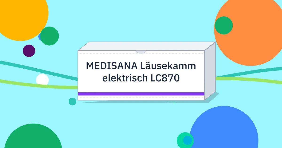 Symbolbild: Packung mit der Aufschrift MEDISANA Läusekamm elektrisch LC870 (PZN 18132877) – Verfügbarkeit und Bezug in Apotheken in Frankfurt am Main