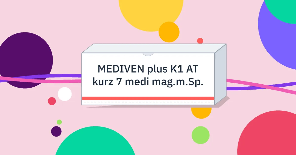 Symbolbild: Packung mit der Aufschrift MEDIVEN plus K1 AT kurz 7 medi mag.m.Sp. (PZN 15026904) – Verfügbarkeit und Bezug in Apotheken in Frankfurt am Main