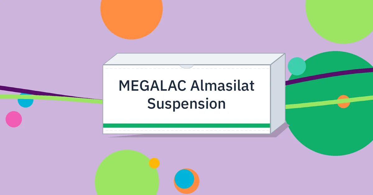 Symbolbild: Packung mit der Aufschrift MEGALAC Almasilat Suspension (PZN 04678408) – Verfügbarkeit und Bezug in Apotheken in Frankfurt am Main
