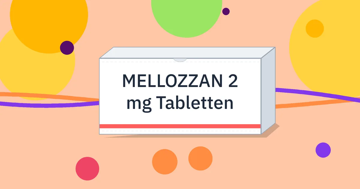 Symbolbild: Packung mit der Aufschrift MELLOZZAN 2 mg Tabletten (PZN 18772051) – Verfügbarkeit und Bezug in Apotheken in Frankfurt am Main