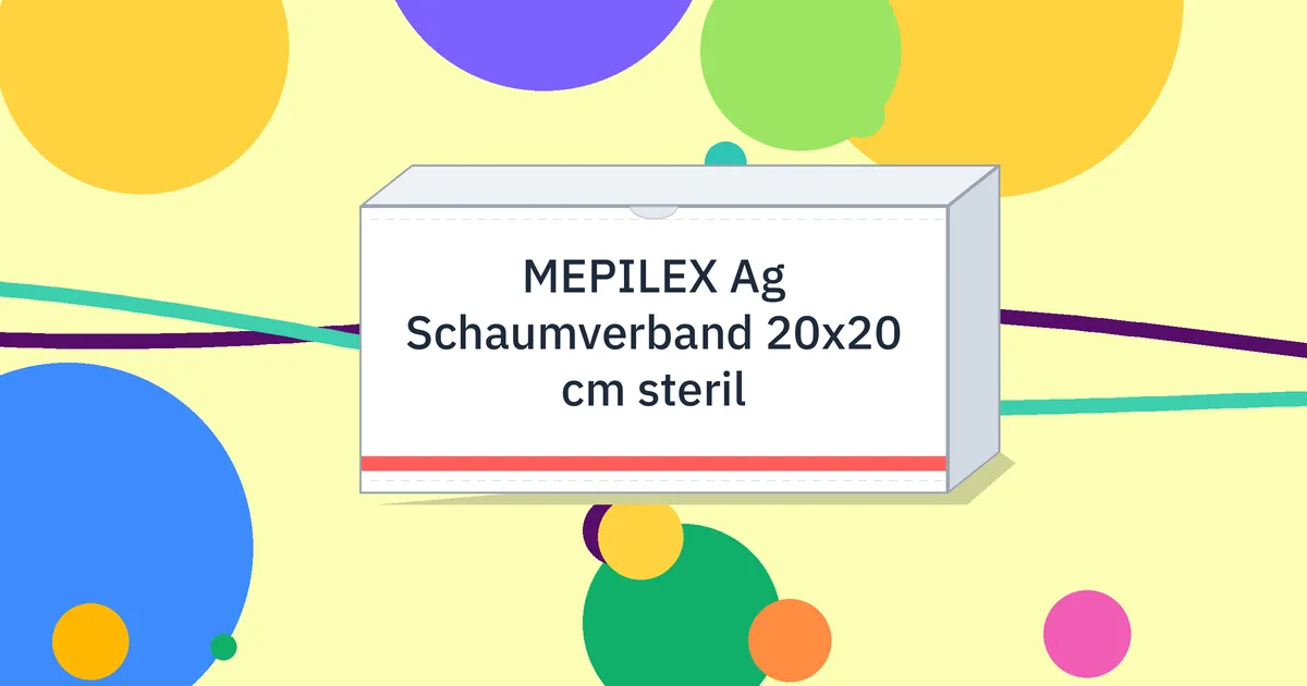 Symbolbild: Packung mit der Aufschrift MEPILEX Ag Schaumverband 20x20 cm steril (PZN 14335626) – Verfügbarkeit und Bezug in Apotheken in Frankfurt am Main