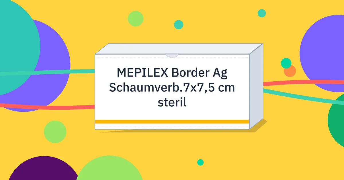 Symbolbild: Packung mit der Aufschrift MEPILEX Border Ag Schaumverb.7x7,5 cm steril (PZN 17669687) – Verfügbarkeit und Bezug in Apotheken in Frankfurt am Main