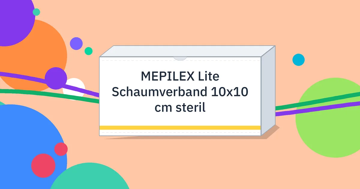 Symbolbild: Packung mit der Aufschrift MEPILEX Lite Schaumverband 10x10 cm steril (PZN 17832785) – Verfügbarkeit und Bezug in Apotheken in Frankfurt am Main