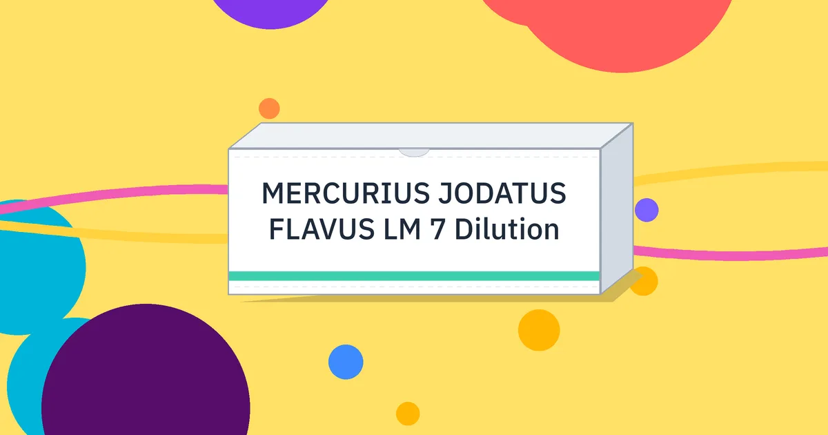 Symbolbild: Packung mit der Aufschrift MERCURIUS JODATUS FLAVUS LM 7 Dilution (PZN 12951752) – Verfügbarkeit und Bezug in Apotheken in Frankfurt am Main