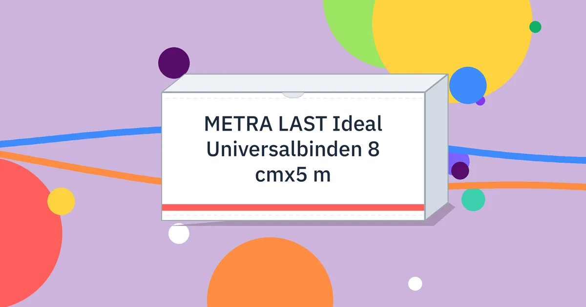 Symbolbild: Packung mit der Aufschrift METRA LAST Ideal Universalbinden 8 cmx5 m (PZN 07772131) – Verfügbarkeit und Bezug in Apotheken in Frankfurt am Main
