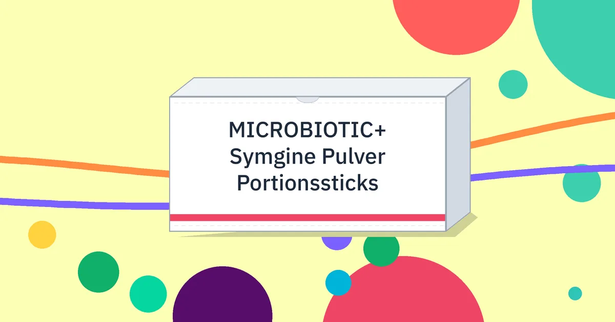 Symbolbild: Packung mit der Aufschrift MICROBIOTIC+ Symgine Pulver Portionssticks (PZN 18875064) – Verfügbarkeit und Bezug in Apotheken in Frankfurt am Main