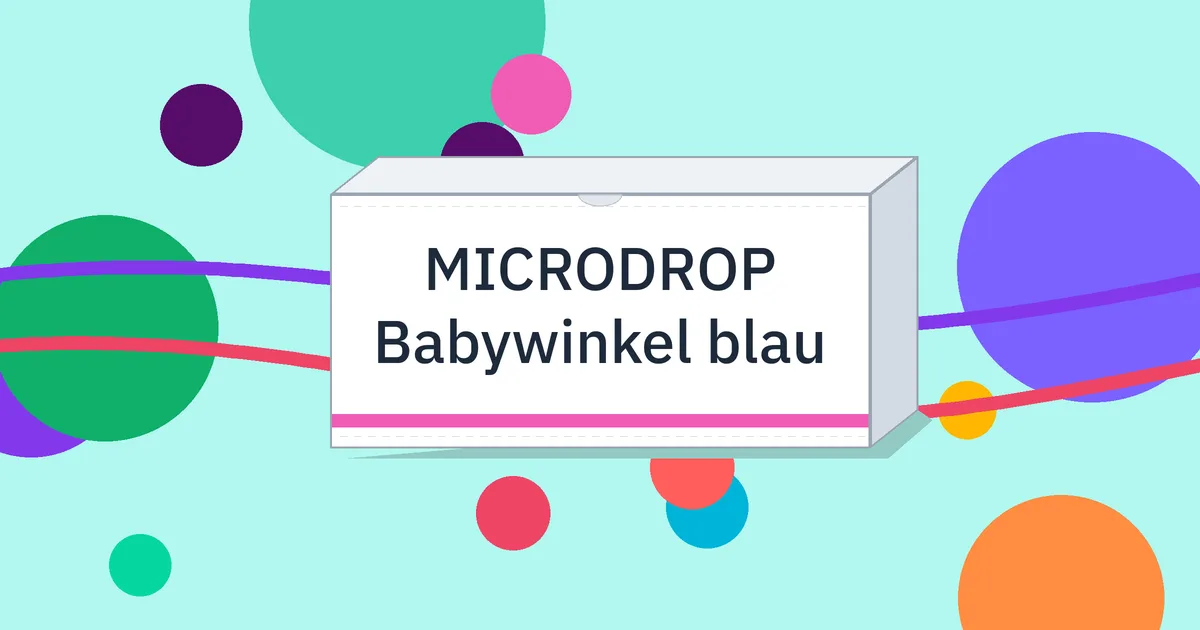 Symbolbild: Packung mit der Aufschrift MICRODROP Babywinkel blau (PZN 16355863) – Verfügbarkeit und Bezug in Apotheken in Frankfurt am Main