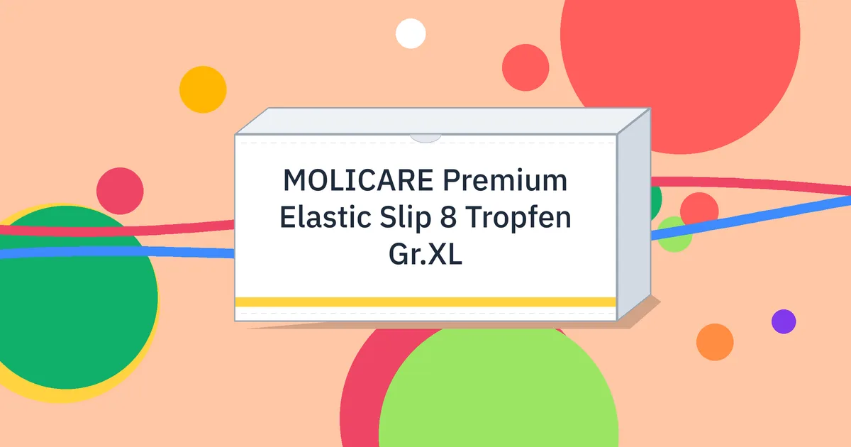 Symbolbild: Packung mit der Aufschrift MOLICARE Premium Elastic Slip 8 Tropfen Gr.XL (PZN 14215299) – Verfügbarkeit und Bezug in Apotheken in Frankfurt am Main