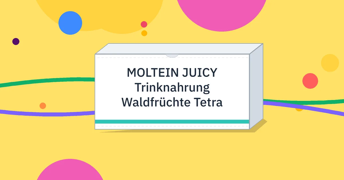 Symbolbild: Packung mit der Aufschrift MOLTEIN JUICY Trinknahrung Waldfrüchte Tetra (PZN 19440285) – Verfügbarkeit und Bezug in Apotheken in Frankfurt am Main