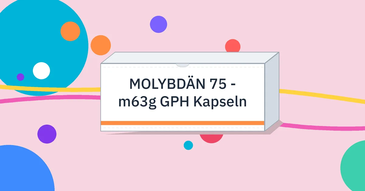 Symbolbild: Packung mit der Aufschrift MOLYBDÄN 75 -m63g GPH Kapseln (PZN 04591096) – Verfügbarkeit und Bezug in Apotheken in Frankfurt am Main