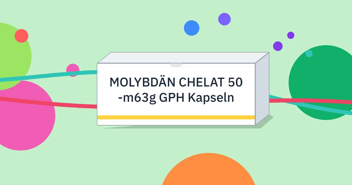 Symbolbild: Packung mit der Aufschrift MOLYBDÄN CHELAT 50 -m63g GPH Kapseln (PZN 10190616) – Verfügbarkeit und Bezug in Apotheken in Frankfurt am Main