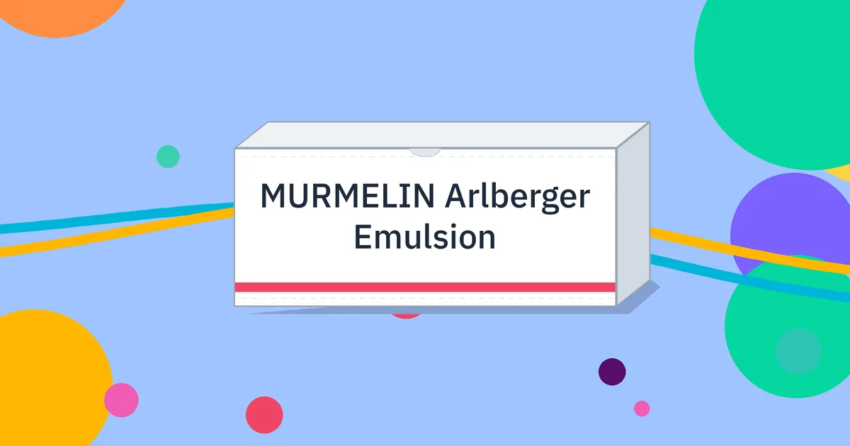 Symbolbild: Packung mit der Aufschrift MURMELIN Arlberger Emulsion (PZN 02424661) – Verfügbarkeit und Bezug in Apotheken in Frankfurt am Main