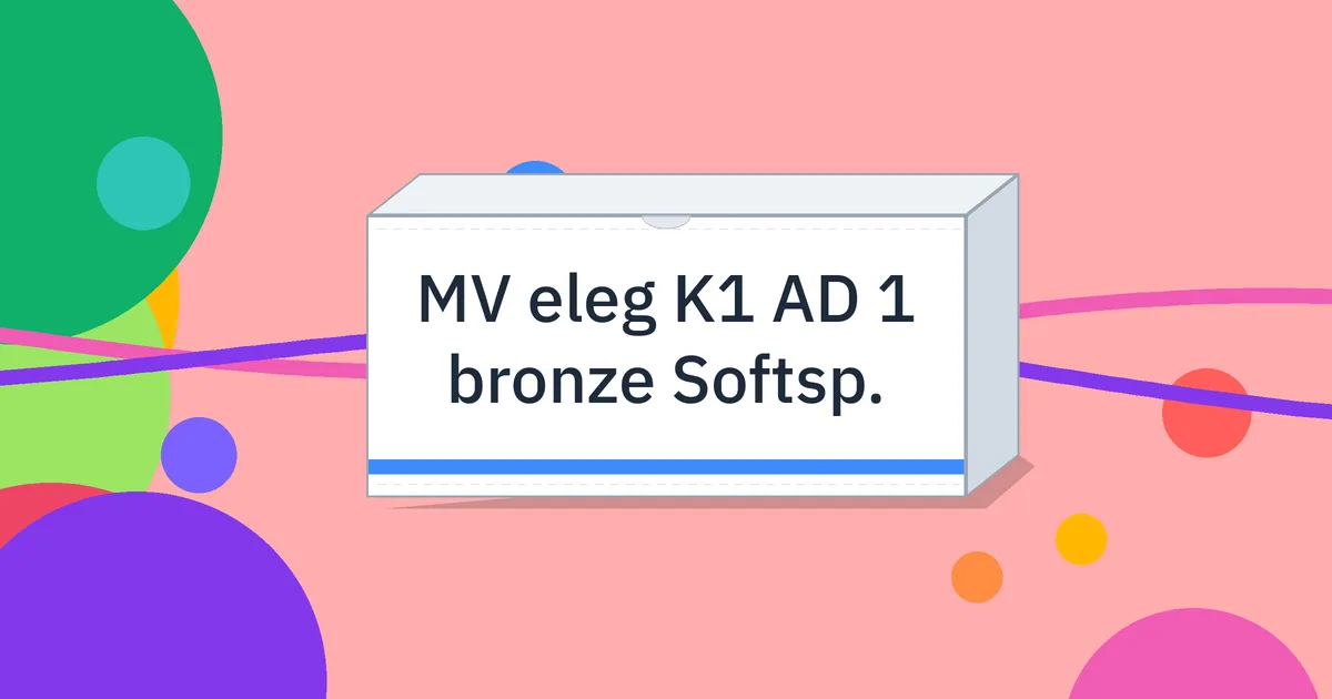 Symbolbild: Packung mit der Aufschrift MV eleg K1 AD 1 bronze Softsp. (PZN 14705046) – Verfügbarkeit und Bezug in Apotheken in Frankfurt am Main