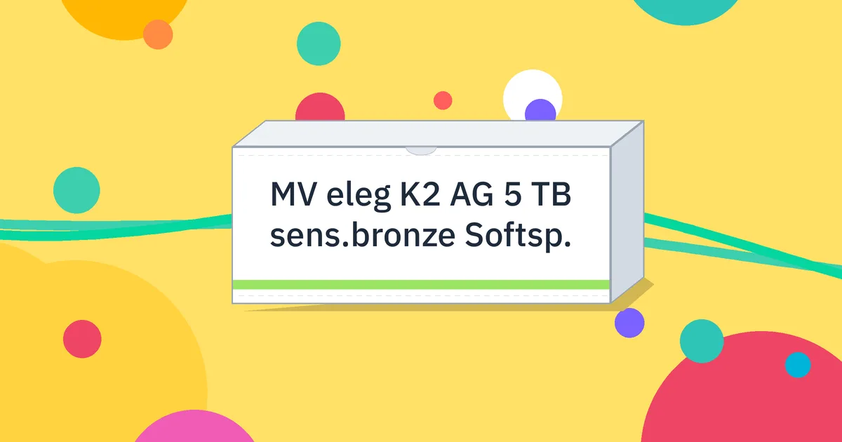 Symbolbild: Packung mit der Aufschrift MV eleg K2 AG 5 TB sens.bronze Softsp. (PZN 14718965) – Verfügbarkeit und Bezug in Apotheken in Frankfurt am Main