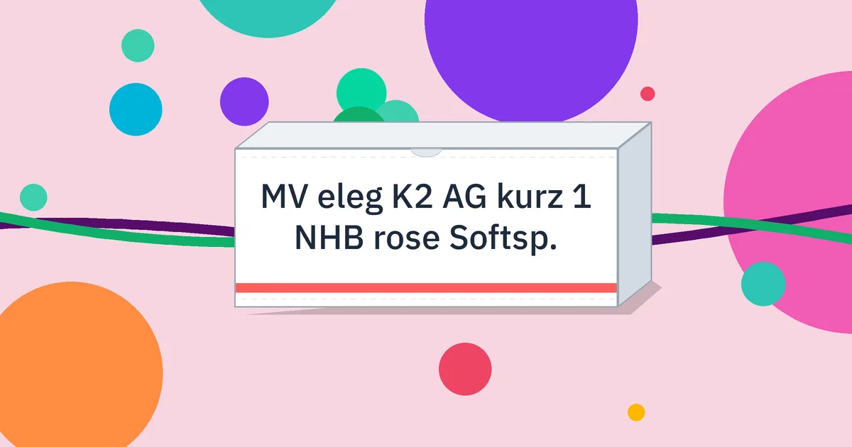 Symbolbild: Packung mit der Aufschrift MV eleg K2 AG kurz 1 NHB rose Softsp. (PZN 15716158) – Verfügbarkeit und Bezug in Apotheken in Frankfurt am Main