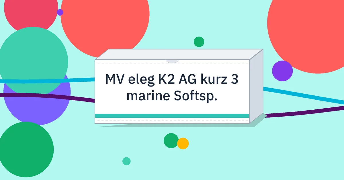 Symbolbild: Packung mit der Aufschrift MV eleg K2 AG kurz 3 marine Softsp. (PZN 14608171) – Verfügbarkeit und Bezug in Apotheken in Frankfurt am Main