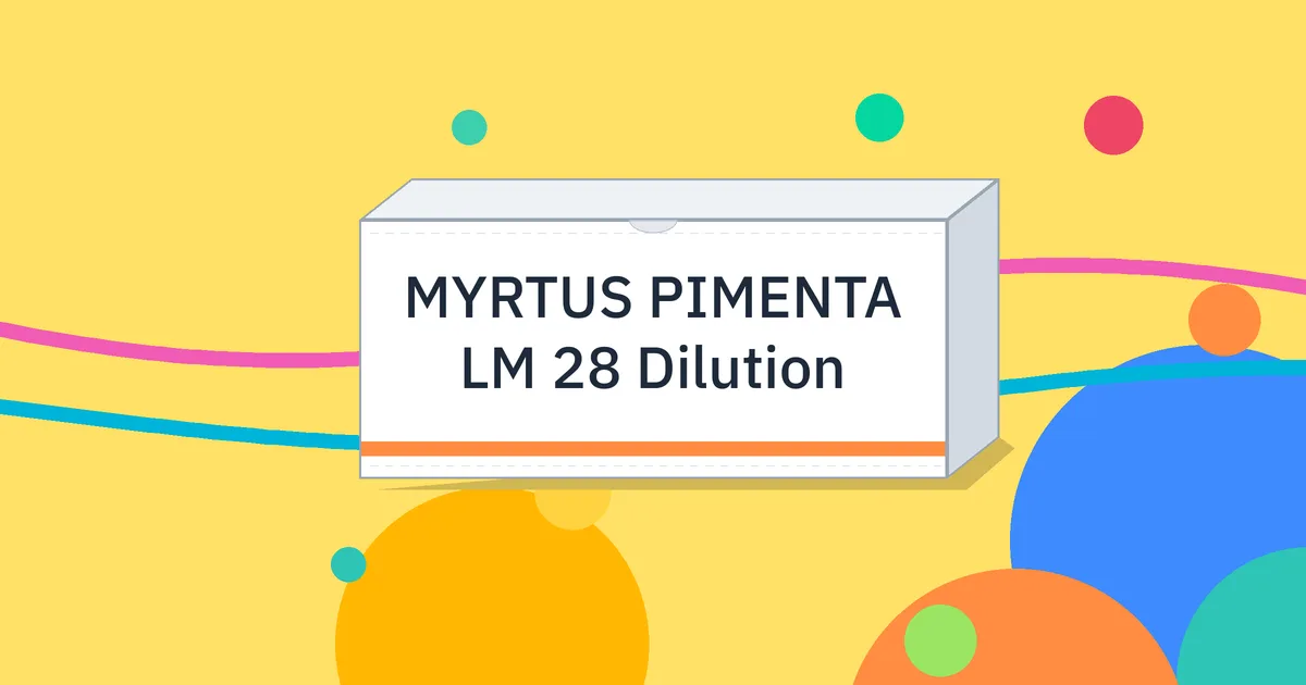 Symbolbild: Packung mit der Aufschrift MYRTUS PIMENTA LM 28 Dilution (PZN 13614643) – Verfügbarkeit und Bezug in Apotheken in Frankfurt am Main