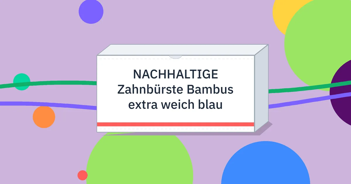 Symbolbild: Packung mit der Aufschrift NACHHALTIGE Zahnbürste Bambus extra weich blau (PZN 14256022) – Verfügbarkeit und Bezug in Apotheken in Frankfurt am Main