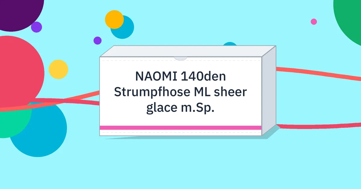 Symbolbild: Packung mit der Aufschrift NAOMI 140den Strumpfhose ML sheer glace m.Sp. (PZN 16178208) – Verfügbarkeit und Bezug in Apotheken in Frankfurt am Main