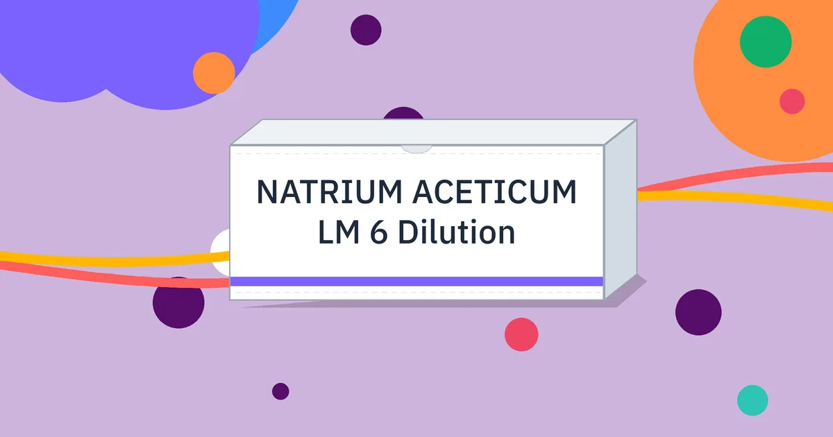 Symbolbild: Packung mit der Aufschrift NATRIUM ACETICUM LM 6 Dilution (PZN 12958843) – Verfügbarkeit und Bezug in Apotheken in Frankfurt am Main