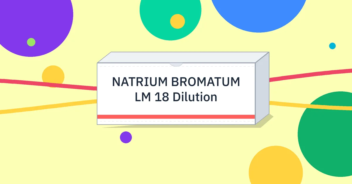 Symbolbild: Packung mit der Aufschrift NATRIUM BROMATUM LM 18 Dilution (PZN 12961294) – Verfügbarkeit und Bezug in Apotheken in Frankfurt am Main