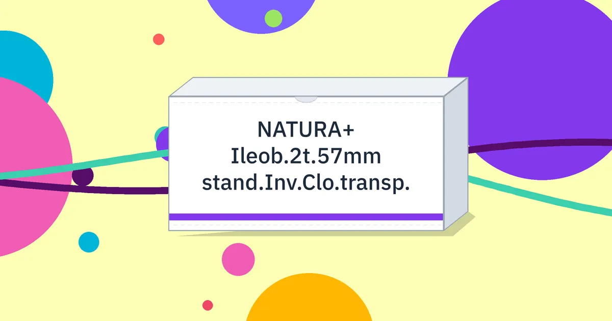 Symbolbild: Packung mit der Aufschrift NATURA+ Ileob.2t.57mm stand.Inv.Clo.transp. (PZN 15308494) – Verfügbarkeit und Bezug in Apotheken in Frankfurt am Main