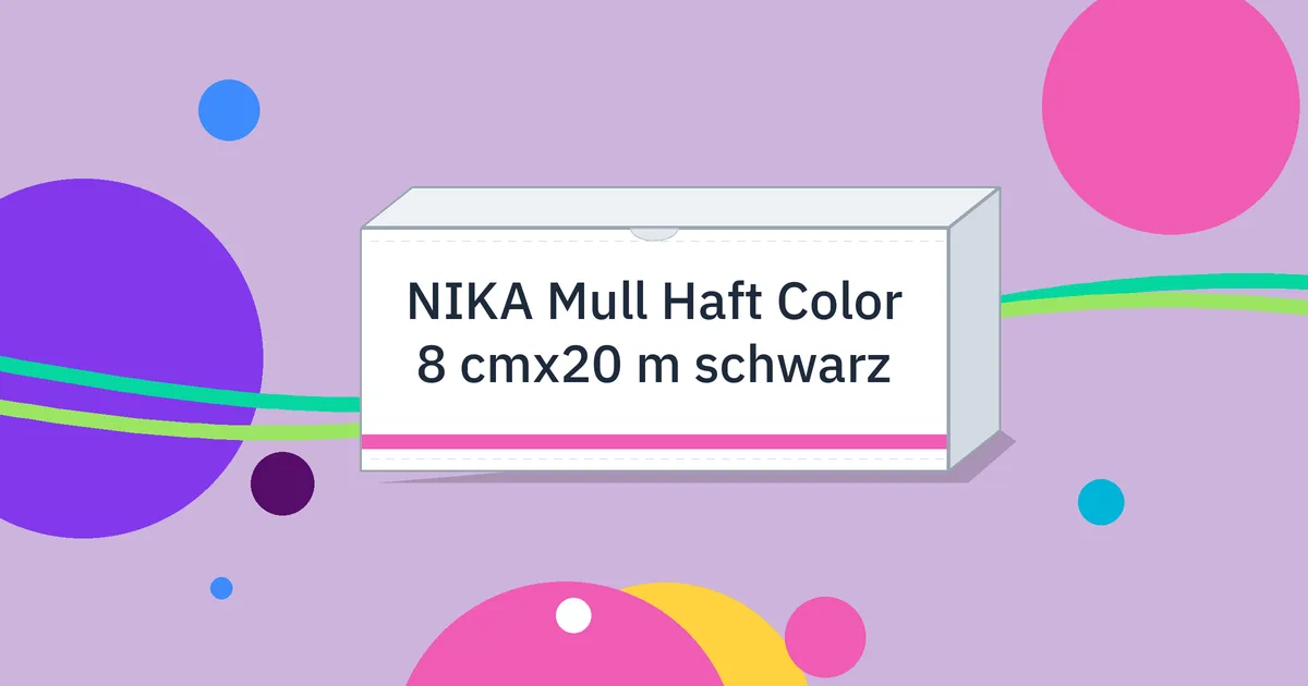 Symbolbild: Packung mit der Aufschrift NIKA Mull Haft Color 8 cmx20 m schwarz (PZN 10320562) – Verfügbarkeit und Bezug in Apotheken in Frankfurt am Main