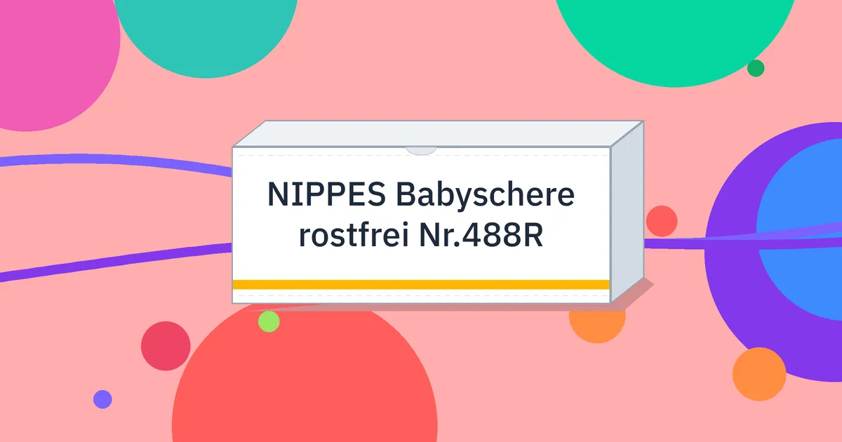 Symbolbild: Packung mit der Aufschrift NIPPES Babyschere rostfrei Nr.488R (PZN 04315404) – Verfügbarkeit und Bezug in Apotheken in Frankfurt am Main