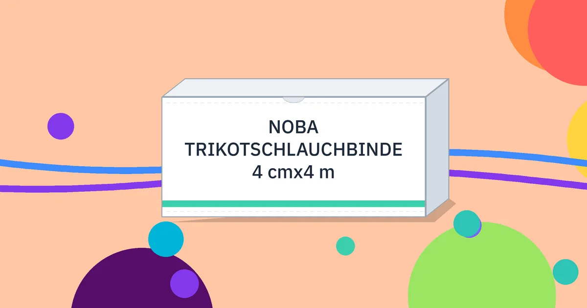 Symbolbild: Packung mit der Aufschrift NOBA TRIKOTSCHLAUCHBINDE 4 cmx4 m (PZN 05508447) – Verfügbarkeit und Bezug in Apotheken in Frankfurt am Main