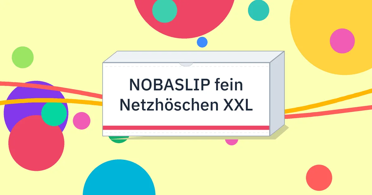 Symbolbild: Packung mit der Aufschrift NOBASLIP fein Netzhöschen XXL (PZN 05011215) – Verfügbarkeit und Bezug in Apotheken in Frankfurt am Main