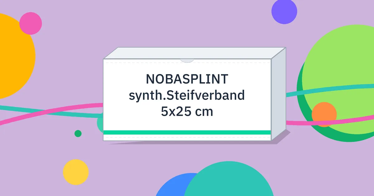 Symbolbild: Packung mit der Aufschrift NOBASPLINT synth.Steifverband 5x25 cm (PZN 02156775) – Verfügbarkeit und Bezug in Apotheken in Frankfurt am Main