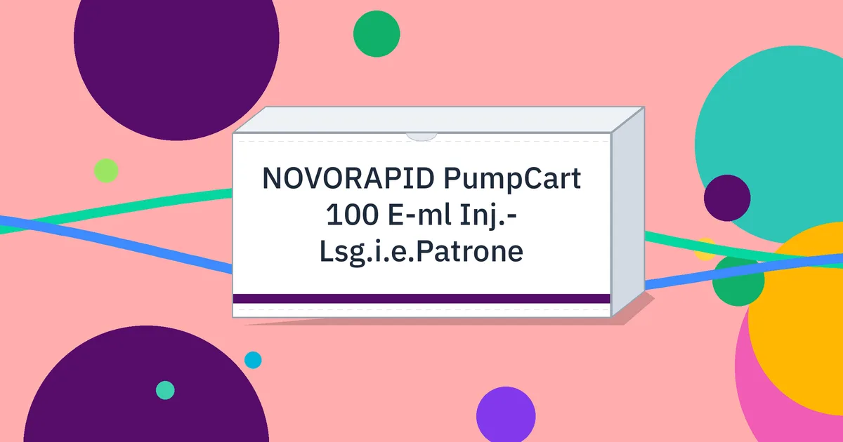 Symbolbild: Packung mit der Aufschrift NOVORAPID PumpCart 100 E-ml Inj.-Lsg.i.e.Patrone (PZN 19295446) – Verfügbarkeit und Bezug in Apotheken in Frankfurt am Main