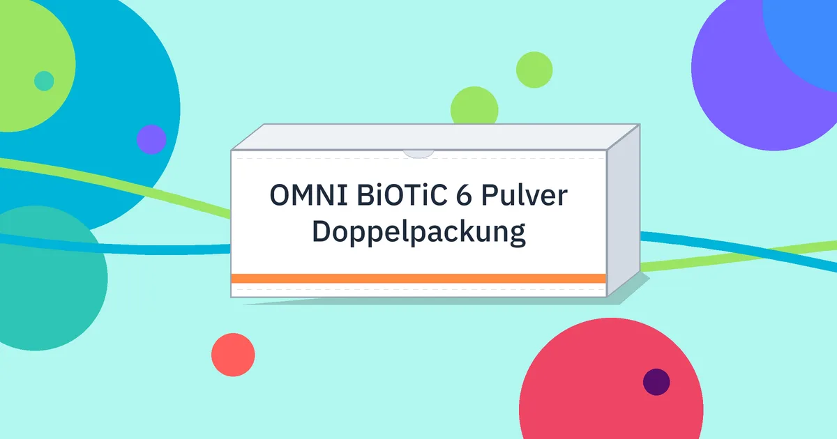 Symbolbild: Packung mit der Aufschrift OMNI BiOTiC 6 Pulver Doppelpackung (PZN 10064834) – Verfügbarkeit und Bezug in Apotheken in Frankfurt am Main