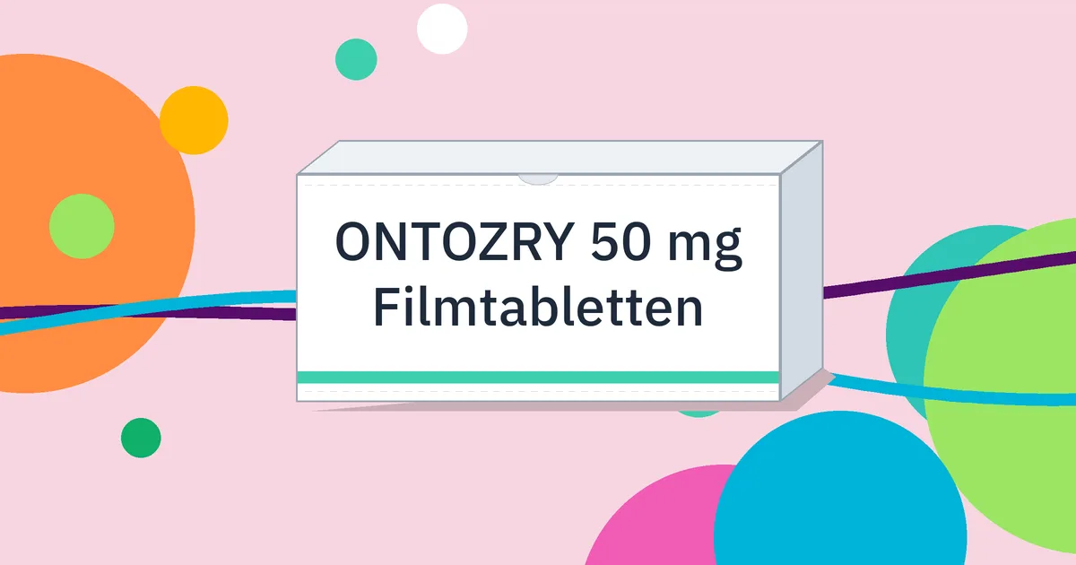 Symbolbild: Packung mit der Aufschrift ONTOZRY 50 mg Filmtabletten (PZN 17259311) – Verfügbarkeit und Bezug in Apotheken in Frankfurt am Main