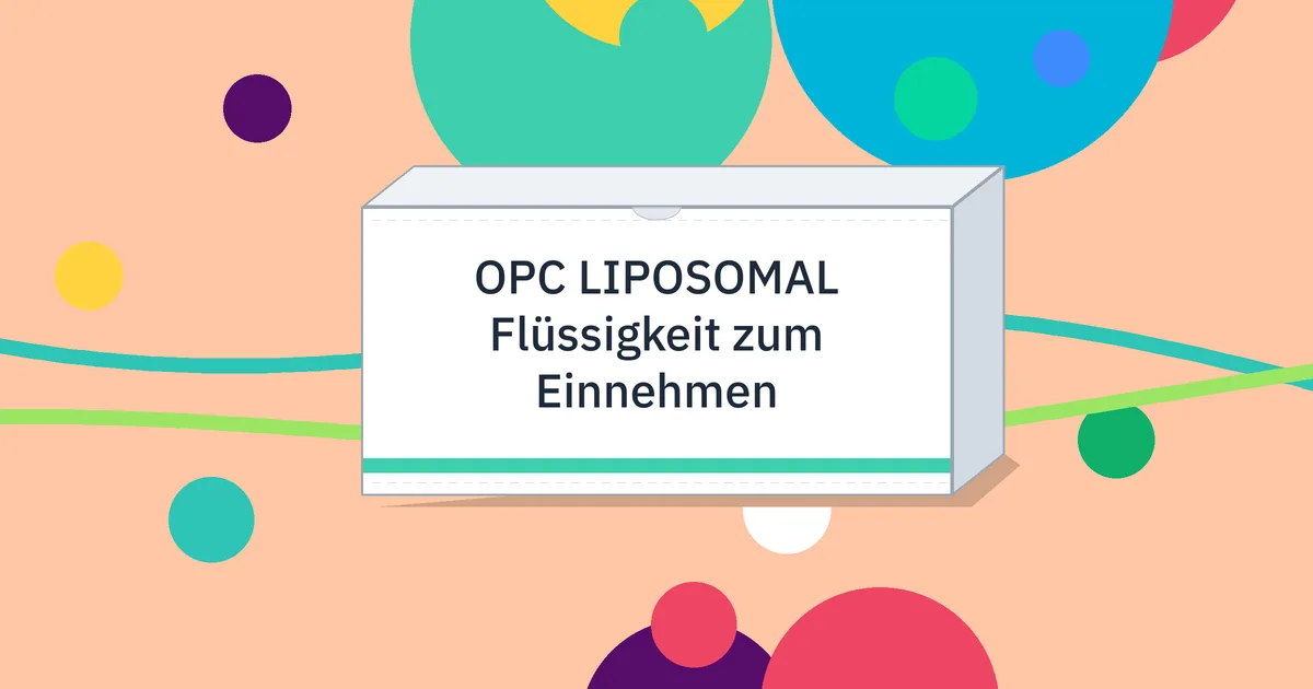 Symbolbild: Packung mit der Aufschrift OPC LIPOSOMAL Flüssigkeit zum Einnehmen (PZN 19073935) – Verfügbarkeit und Bezug in Apotheken in Frankfurt am Main