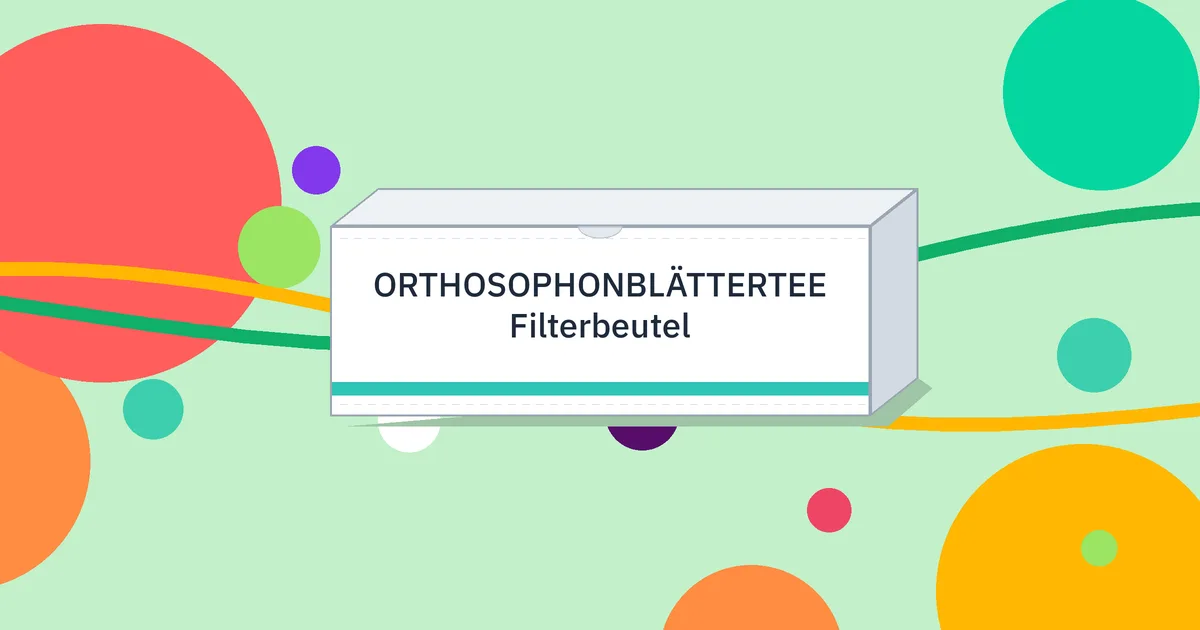 Symbolbild: Packung mit der Aufschrift ORTHOSOPHONBLÄTTERTEE Filterbeutel (PZN 01245270) – Verfügbarkeit und Bezug in Apotheken in Frankfurt am Main
