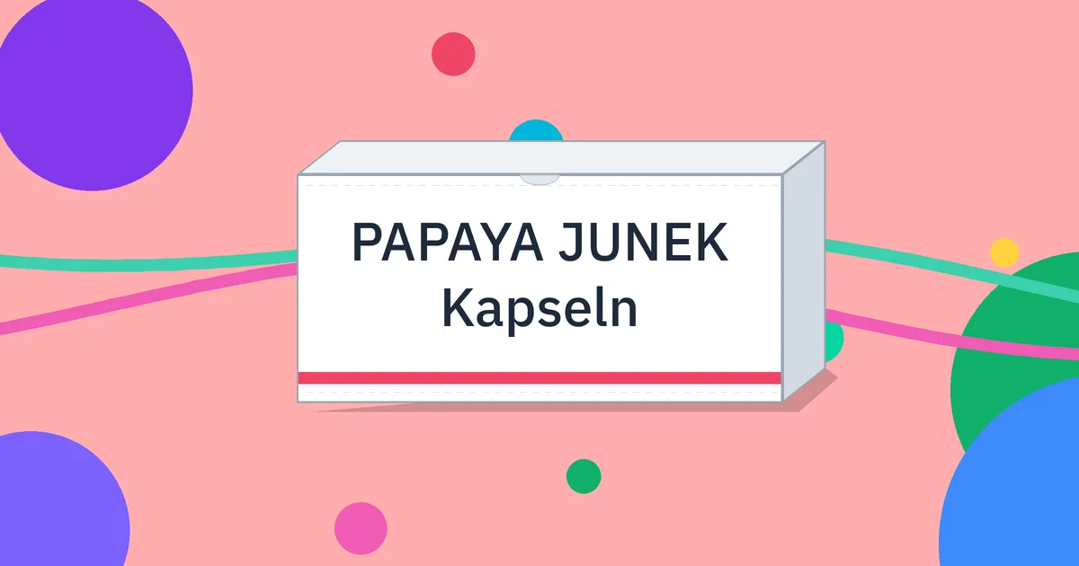 Symbolbild: Packung mit der Aufschrift PAPAYA JUNEK Kapseln (PZN 03499075) – Verfügbarkeit und Bezug in Apotheken in Frankfurt am Main